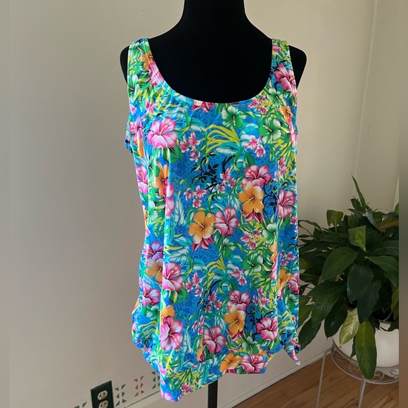 Cw Classics | Swim | Cw Classics Floral Print Tankini Top Xl | Poshmark